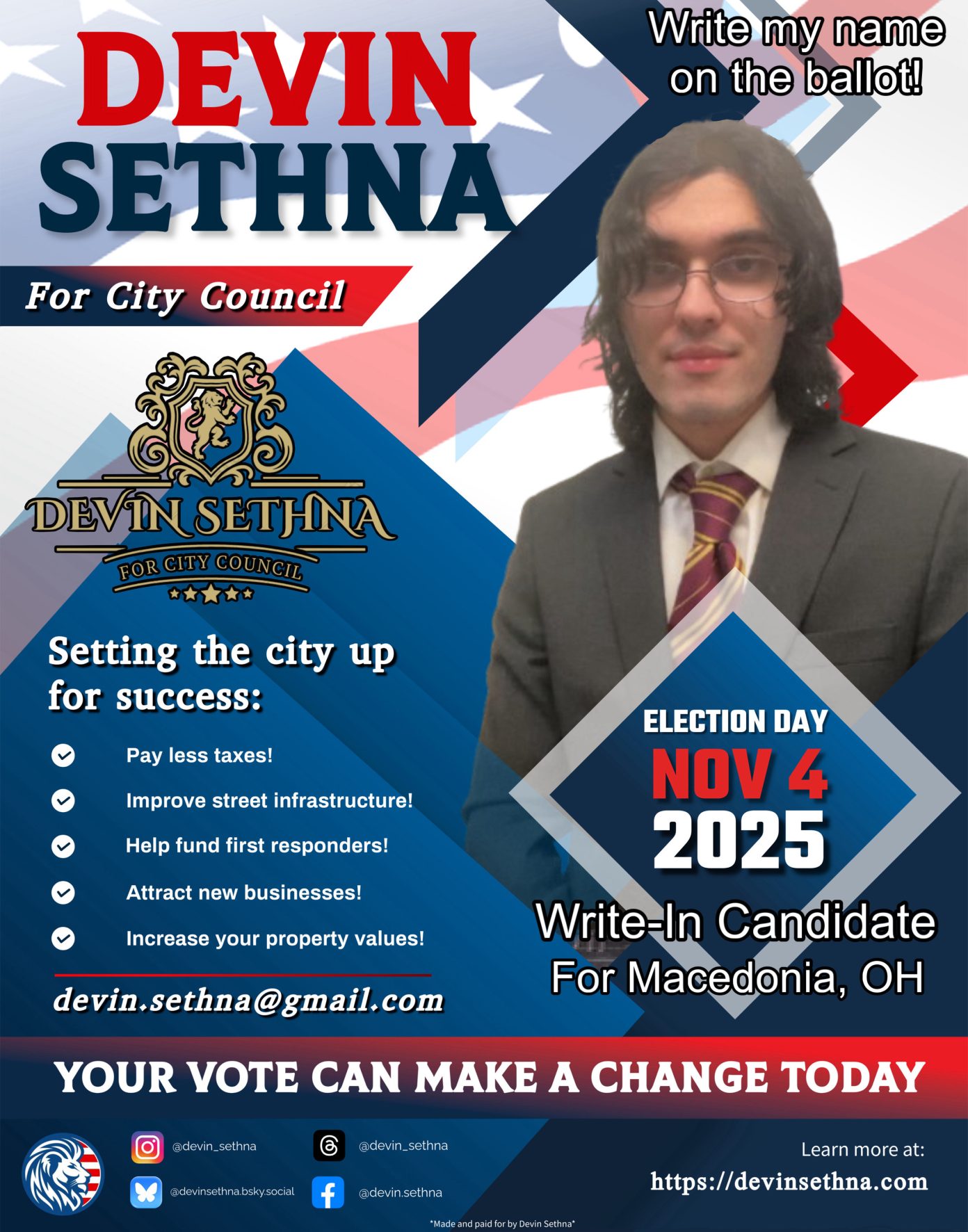 Devin Sethna – A Write-in Candidate for Macedonia City Council ...